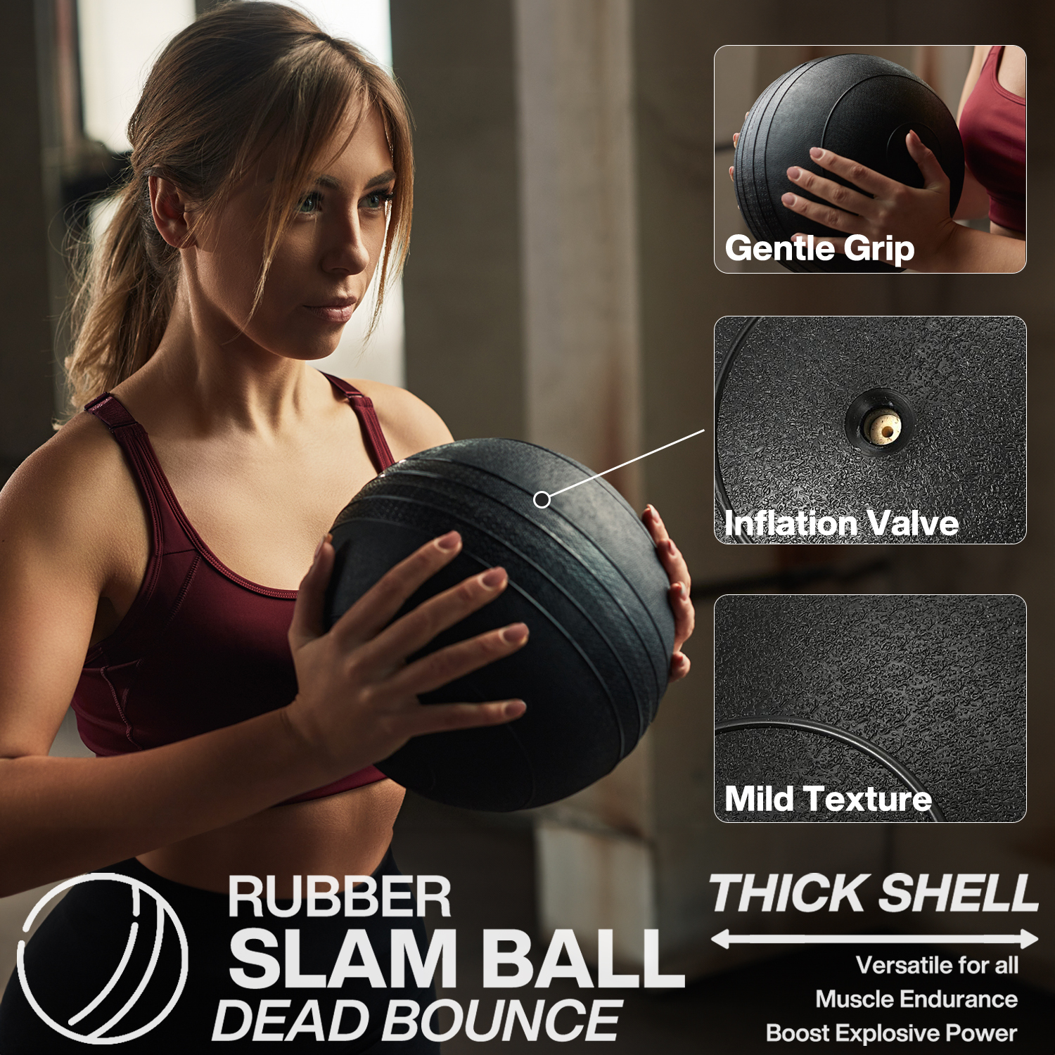 METEOR Dead Bounce Slam Ball Medicine Ball Thick Shell Anti Slip ...