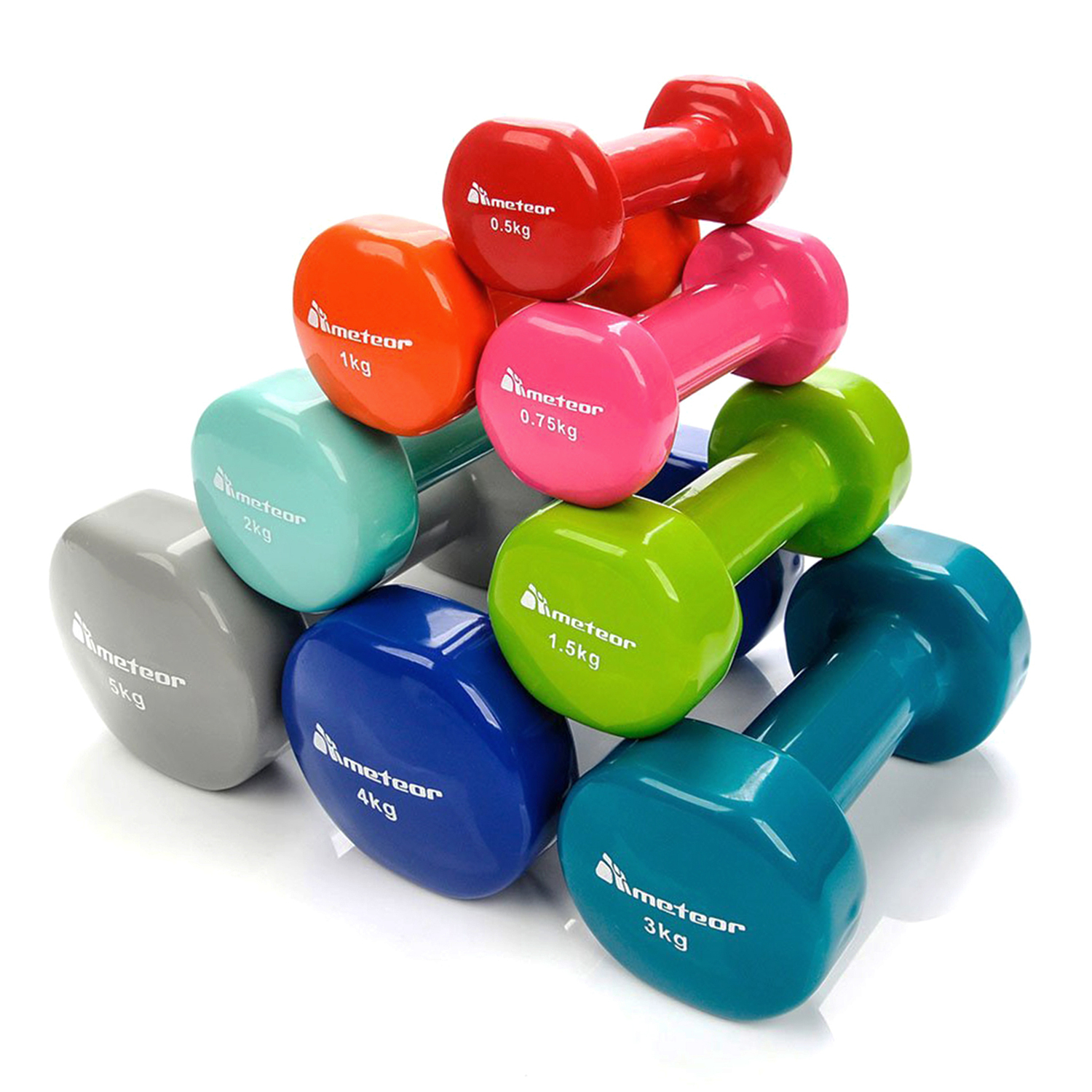 METEOR Vinyl Coated Mini Dumbbells for Home Gym