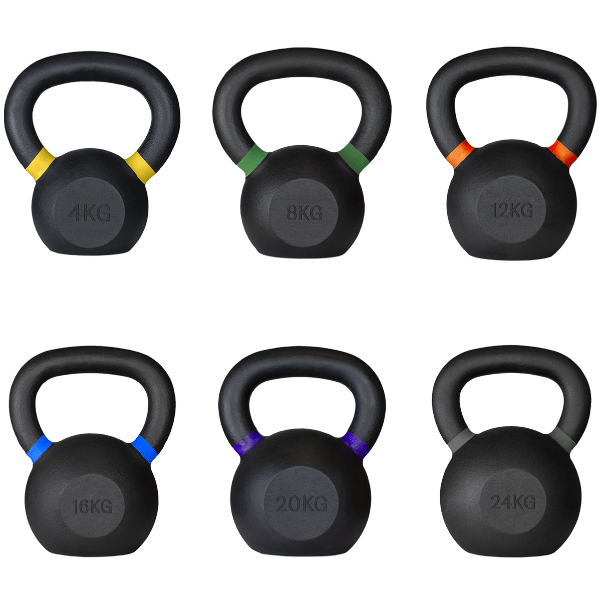 METEOR Kettlebells, Cast-Iron with Color-Coding