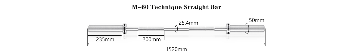 METEOR Olympic Barbell Weightlifting Bar with 50mm Loadable Sleeves
